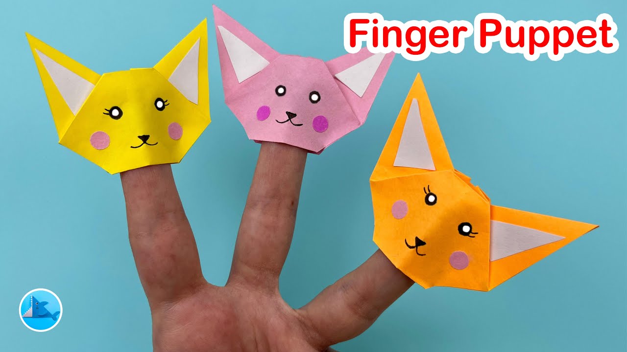 How to make a finger puppet - paper cat finger puppet - YouTube