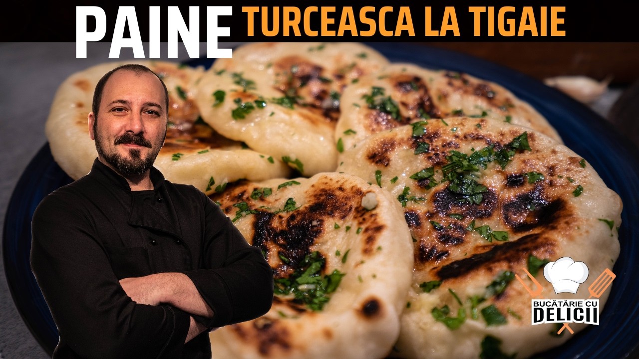 Paine turceasca la tigaie cu unt si usturoi | paine rapida la tigaie in ...