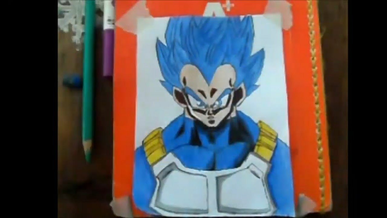 drawing Vegeta ssj blue beyond - YouTube