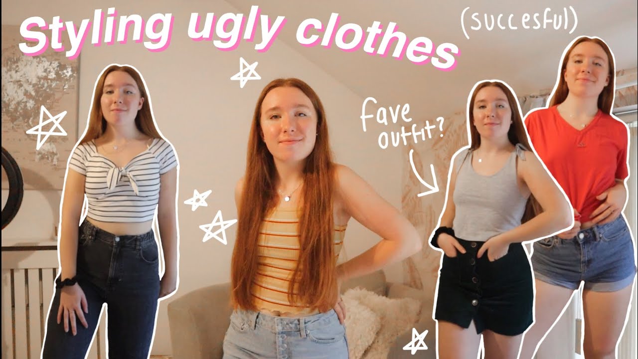 STYLING UGLY CLOTHES into cute outfits - YouTube