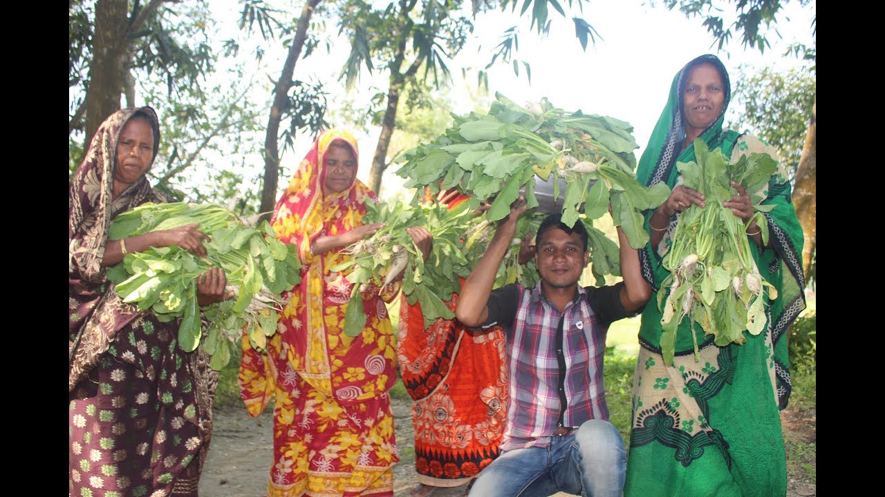 Village food | Farm fresh radish recipe prepared by villagers - YouTube