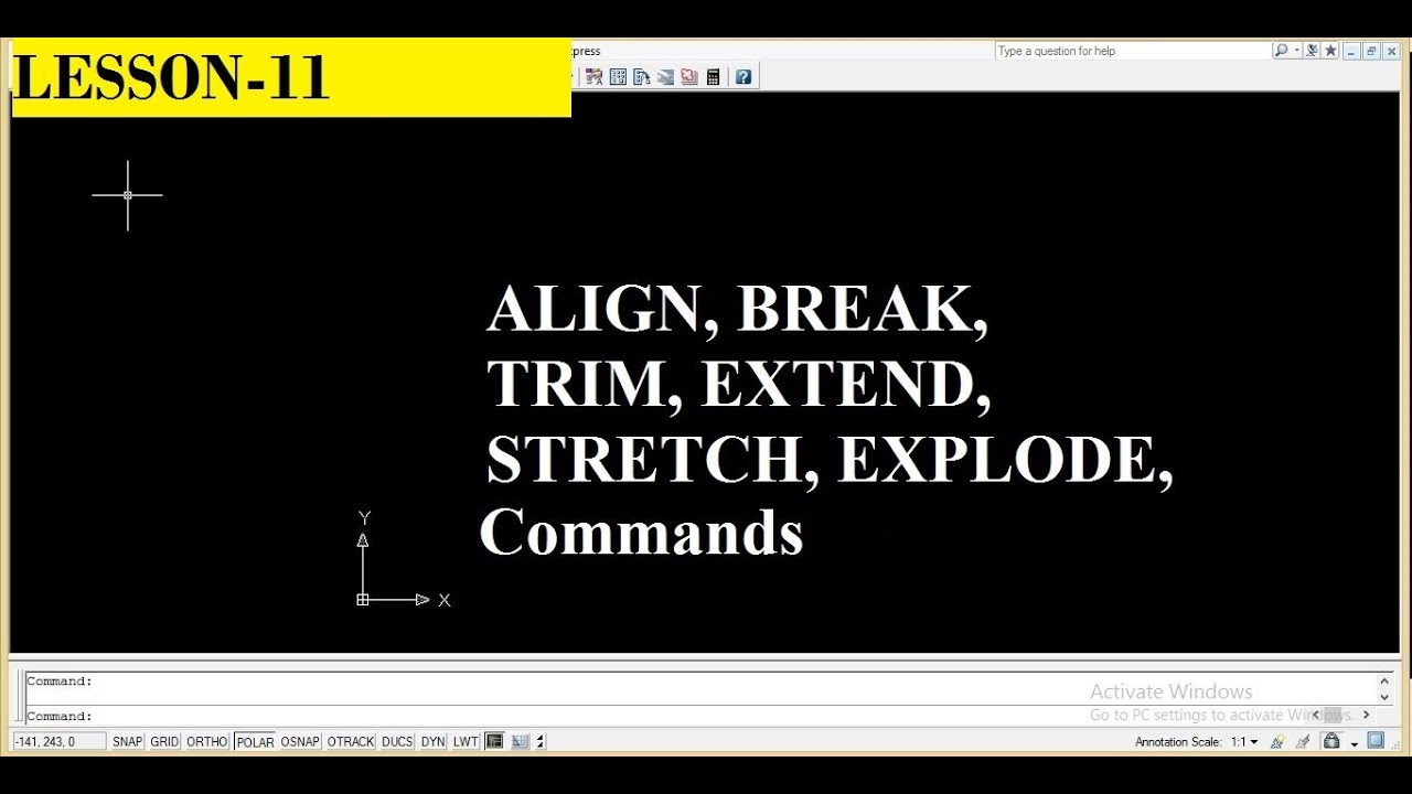 ALIGN, BREAK, TRIM, EXTEND, STRETCH,EXPLODE commands used in AutoCAD ...
