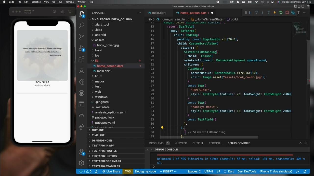 Flutter - 71. SingleChildScrollView Column mainAxisAlignment - YouTube
