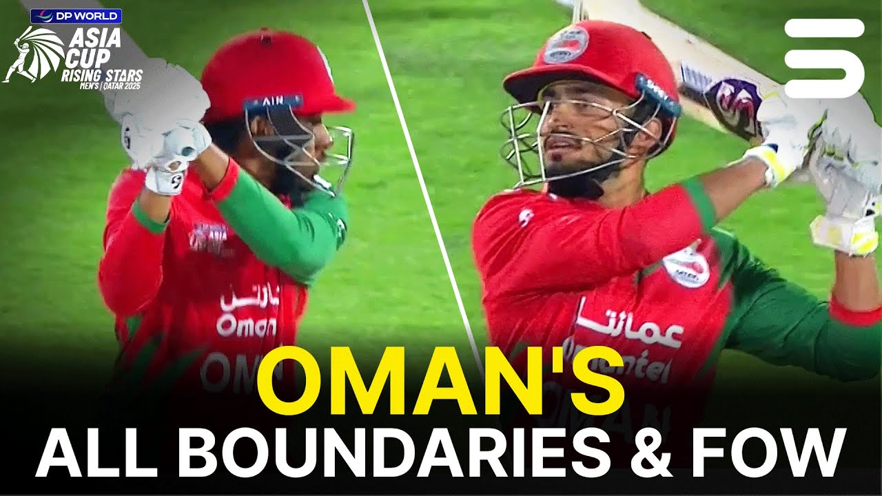Oman's All Boundaries & Fall of Wickets | India A vs Oman | Match 10 ...