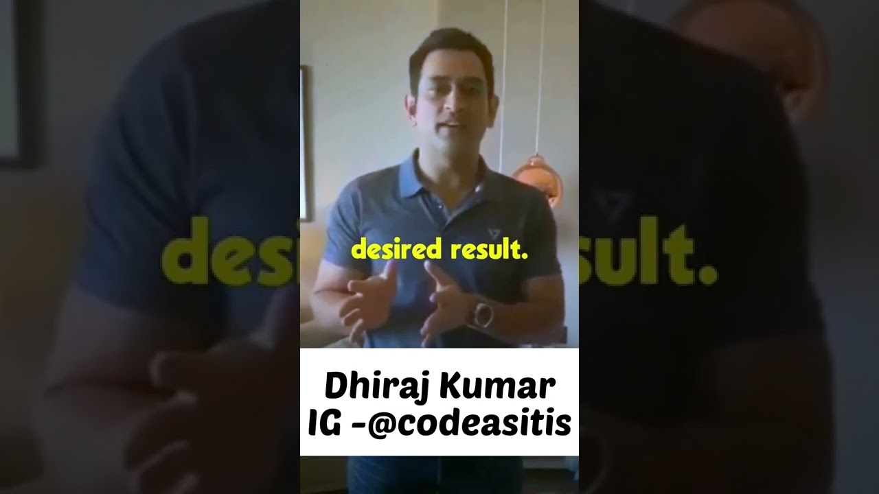 A beautiful message from MS Dhoni that process is more important than ...