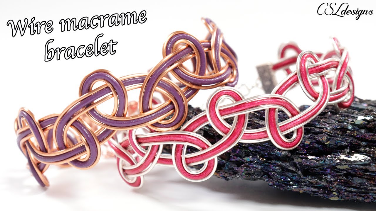 Half hitch wirework bracelet tutorial - YouTube