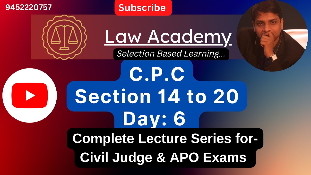 section 14 to 20 of CPC || Place of Suing || Judiciary exam Lectures ...