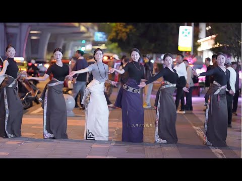 Beautiful Tibetan sisters，Wonderful Tibetan dance \