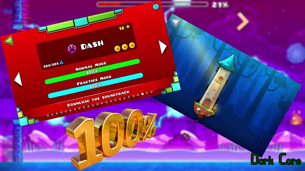 Dash + The Tower Completados 100% || Geometry Dash (2.2) - YouTube