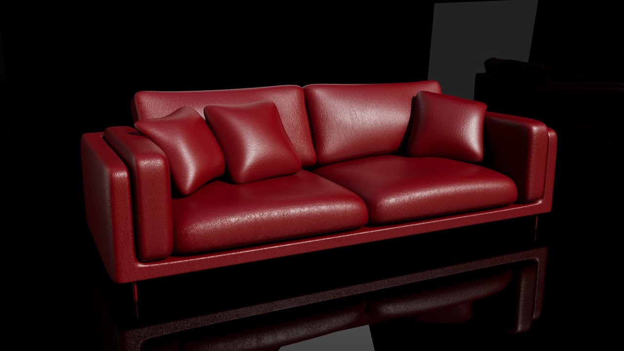3D Leather Sofa Texturing & Look Development | Advertisement | Maya ...