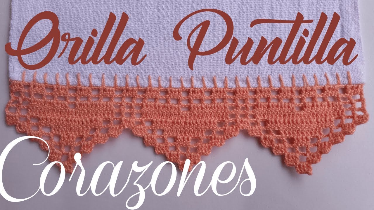Orilla o Puntilla de Corazones #29 crochet of hearts - YouTube