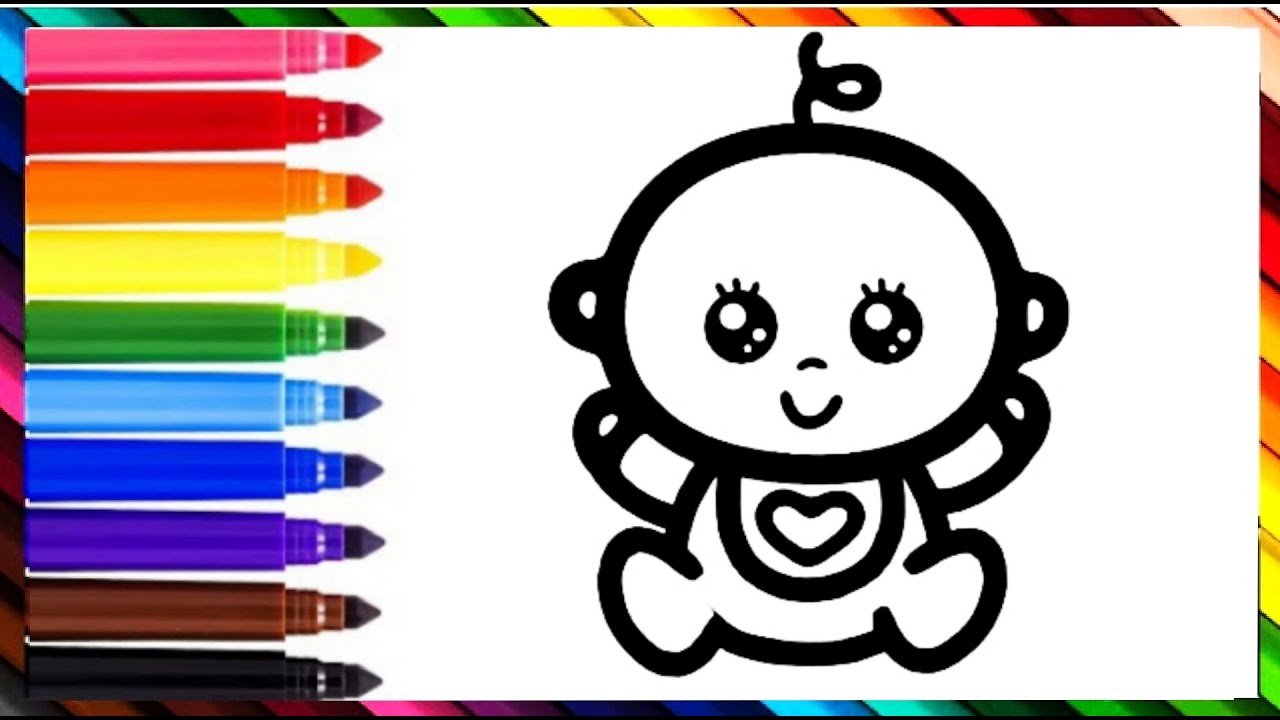 Drawing A Baby | Draw and Color | Animation Drawing_ Child Art - YouTube