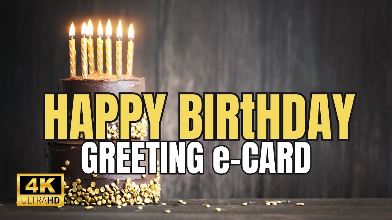 Stylish Birthday E-Card-Black/Gold - 4K UHD - YouTube