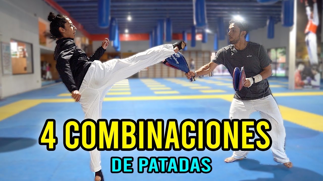 4 COMBINACIONES DE PATADAS PARA TAEKWONDO - YouTube