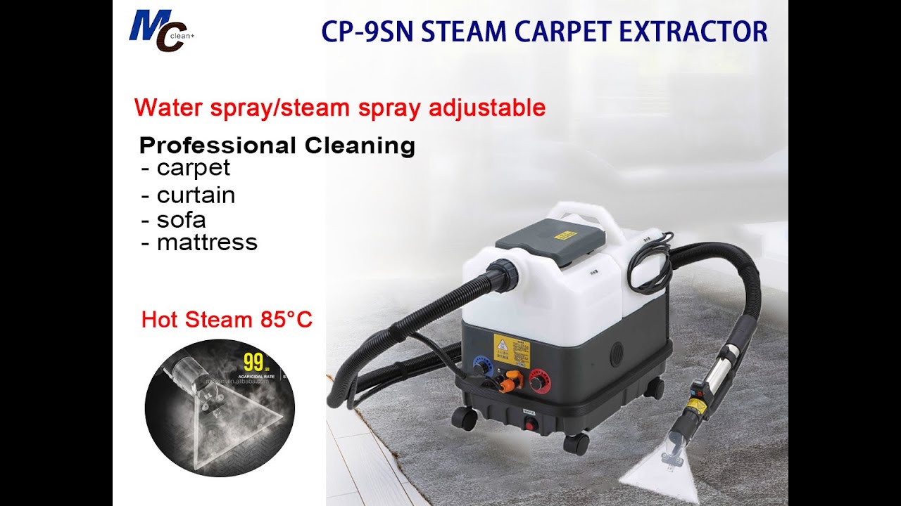 MCclean+ CP-9SN Steam Carpet Extractor Cleaner Machine - Water Spray ...