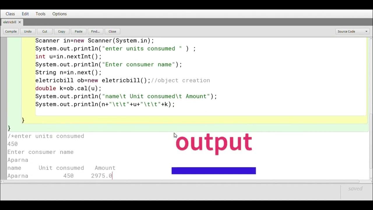 java program to calculate electricity bill using java function#10th #java - YouTube