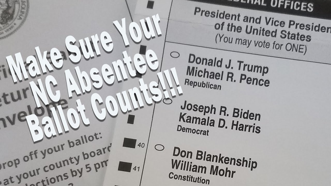 NORTH CAROLINA ABSENTEE VOTING BY MAIL - YouTube