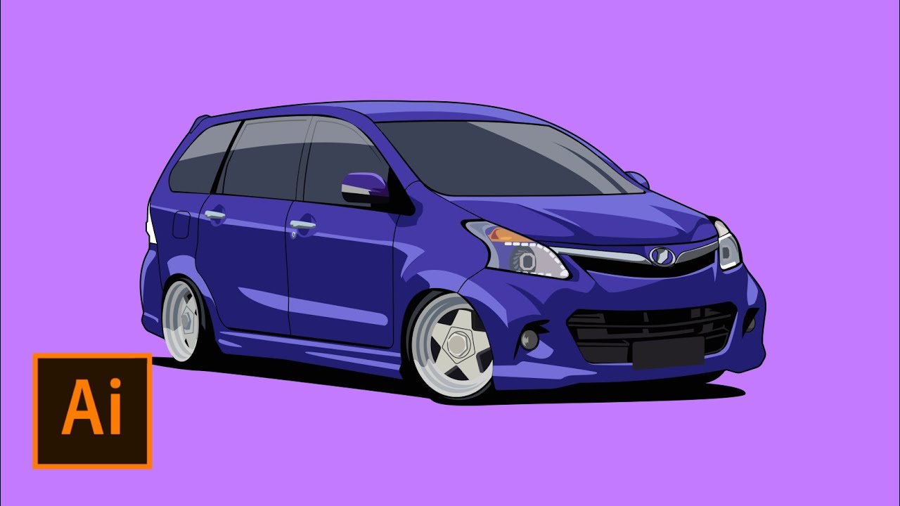 Avanza car illustration speed art l Adobe illustrator Tutorial - YouTube