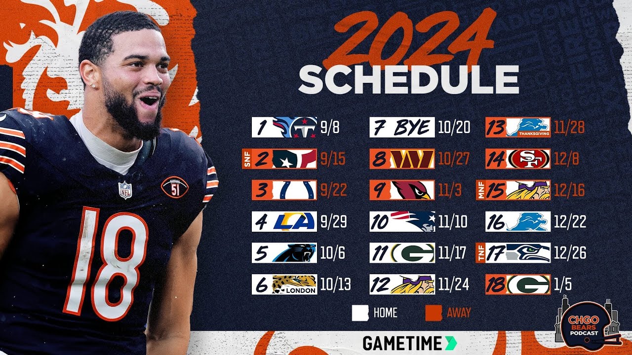 Chicago Bears 2024 Schedule Prediction! - YouTube
