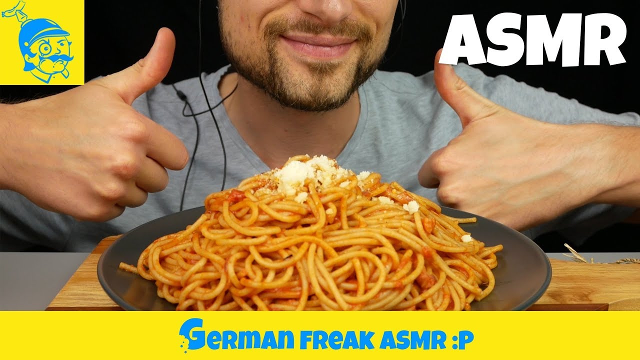 ASMR eating pasta all'arrabbiata (pasta sounds) 🍝 - GFASMR - YouTube