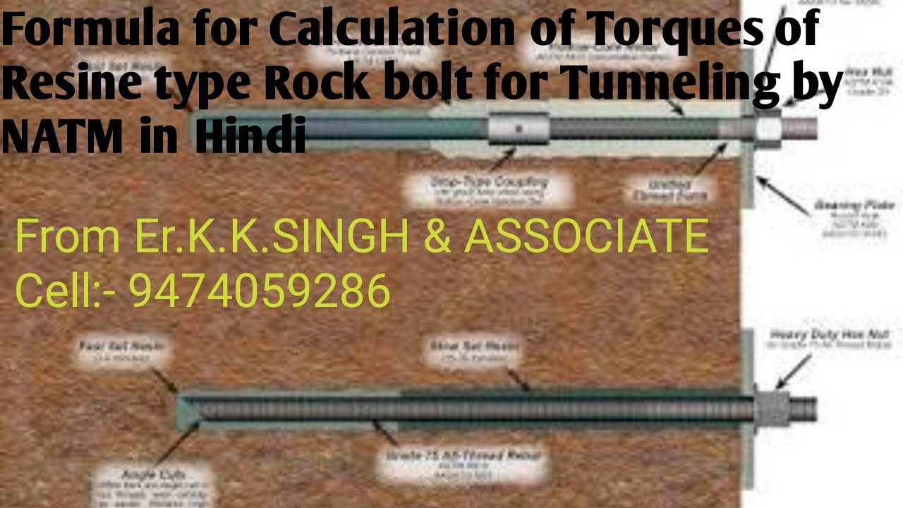 Torque Calculation of Rock bolt for Tunneling by NATM in Hindi - YouTube