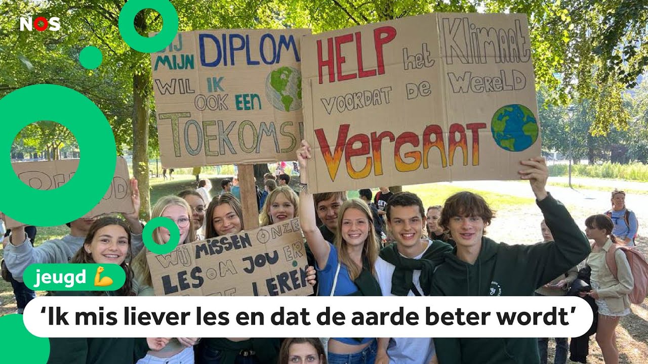 Jongeren gaan weg van school om te demonstreren voor het klimaat - YouTube
