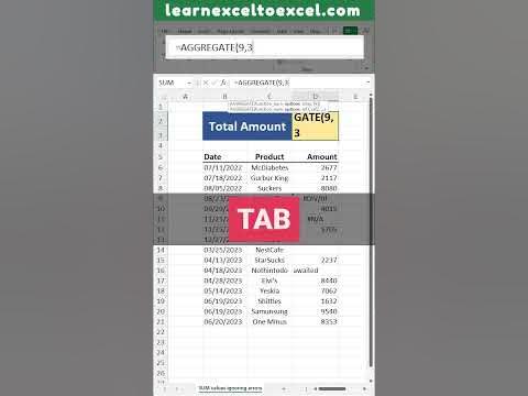 Excel Pro Trick: Sum values Ignoring Errors in Excel using AGGREGATE Function in Excel Formula ...