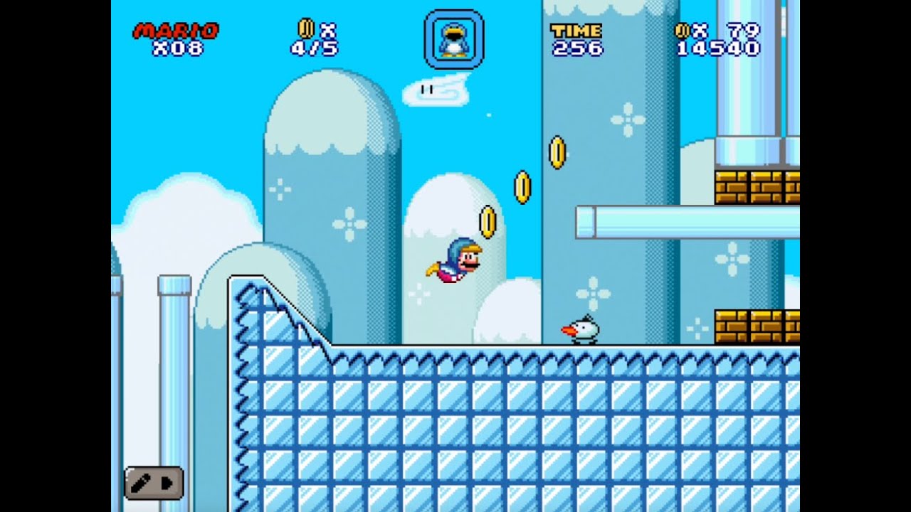 Eric's Super Mario Construct Levels: Penguin Slipway - YouTube