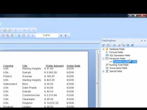 Crystal Reports Tutorial : How to Use Dynamic Cascading Prompt - YouTube