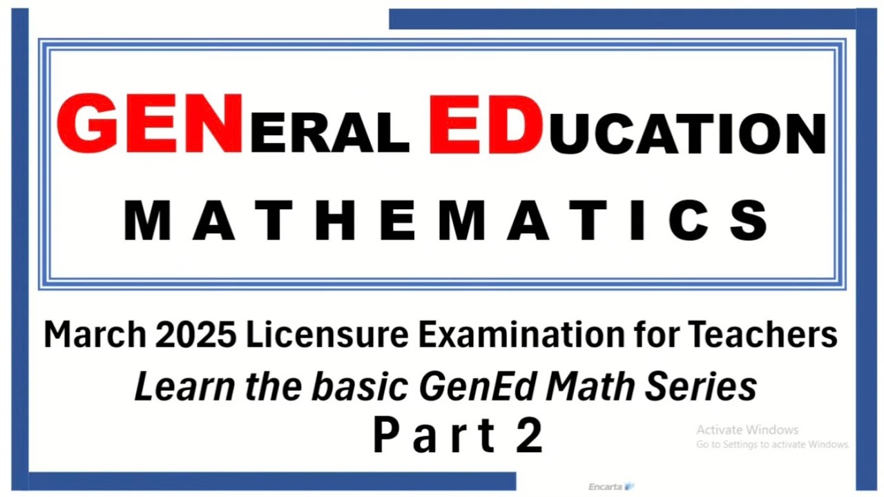 General Education - Mathematics LET REVIEW MARCH 2025 PART 2 - YouTube