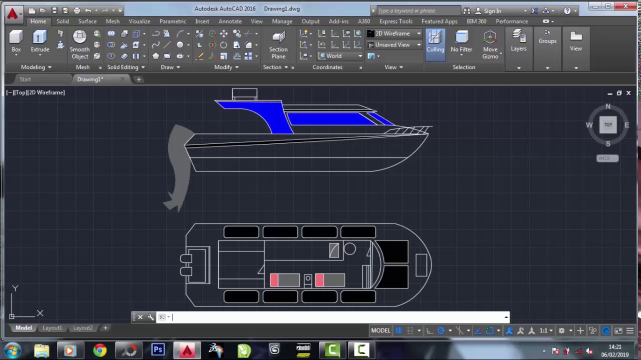 Speed Boat Ambulance 2D AUTOCAD - YouTube
