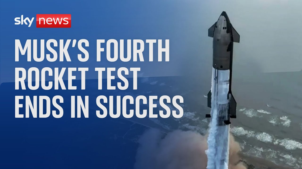 SpaceX: Musk's huge Starship rocket splashes down in Indian Ocean - YouTube