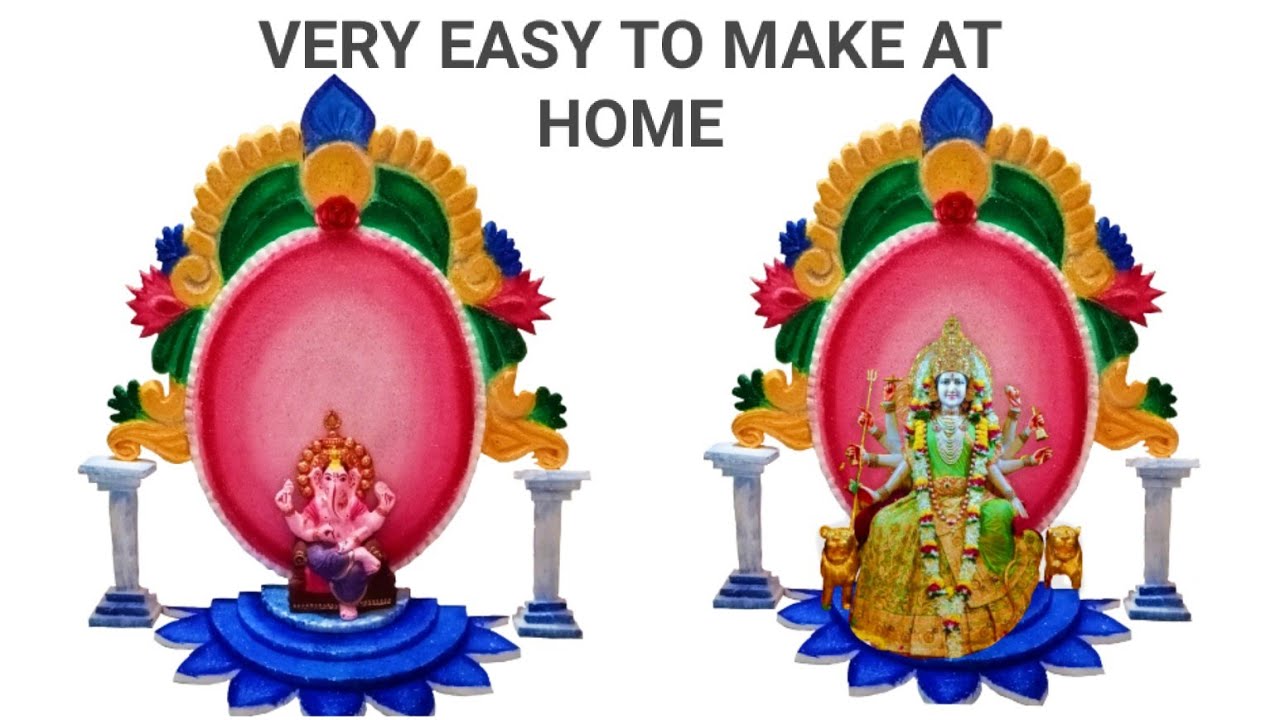simple eco friendly Puja decoration ideas / thermocol medha decor ...
