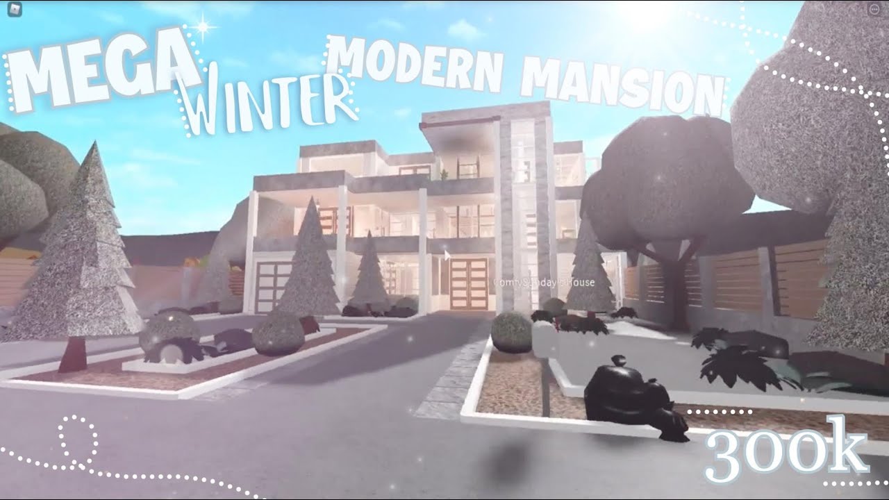 Mega Winter Mansion | BLOXBURG | 300k - YouTube