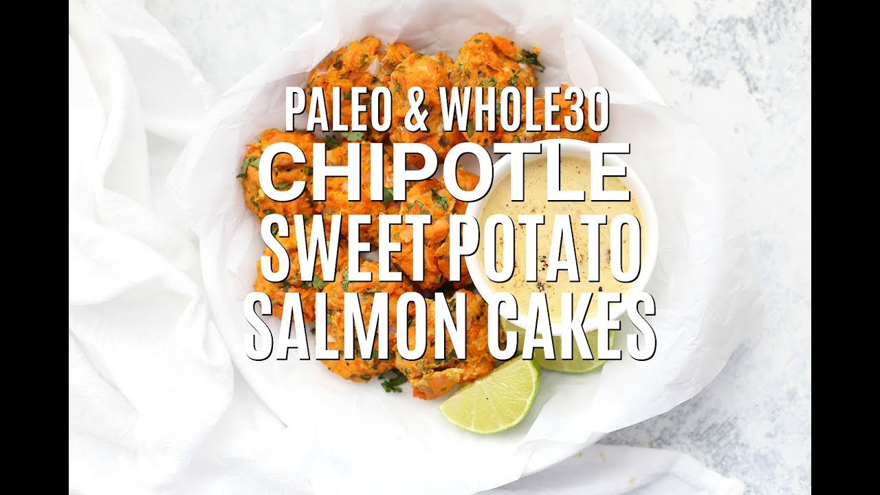 Chipotle Sweet Potato Salmon Cakes - YouTube