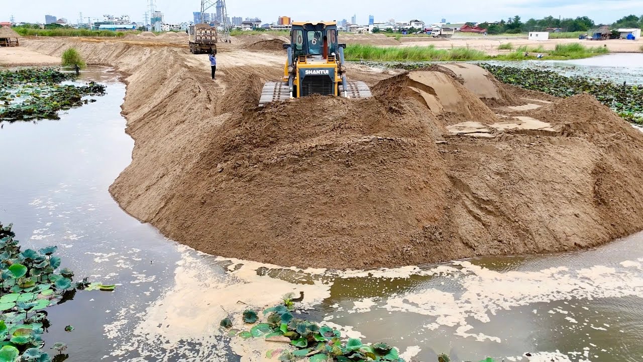 Part 9, Wonderful Action Dozer Pushing Sand Fast Operator- Big Sand Reclamation - YouTube
