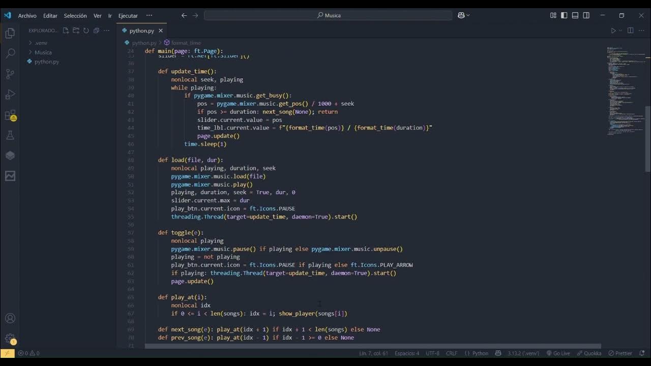 Como crear una aplicación de reproductor de musica simple en python con ...