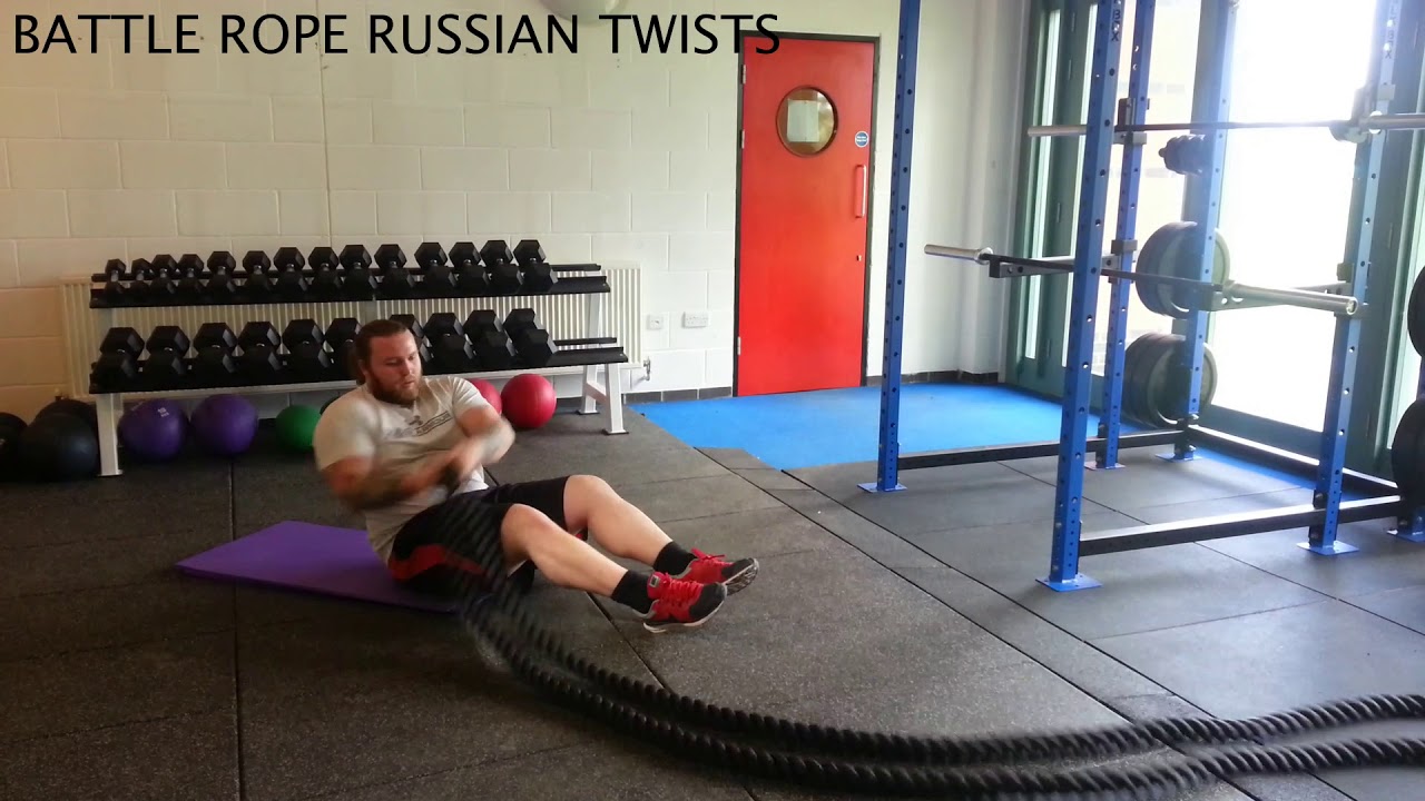 Battle Rope Russian Twists - YouTube