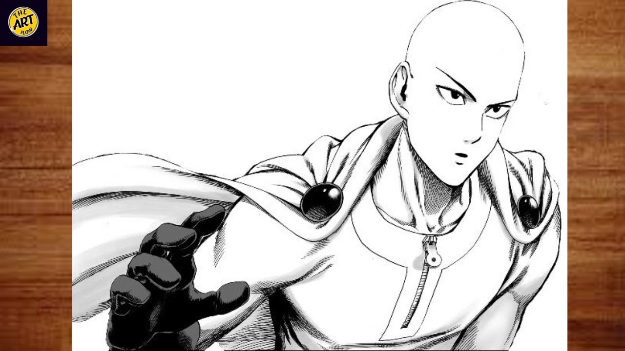 How to Draw Saitama || Easy Saitama Drawing Tutorial || Anime drawing ...