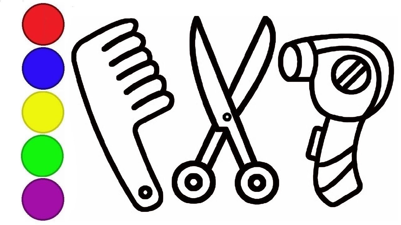 Bolalar uchun oson rasm chizish Scissor, Comb Drawing, Painting ...