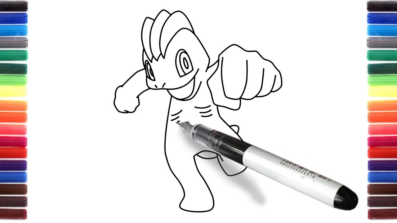 How to draw Pokemon Go characters Machop step by step - YouTube