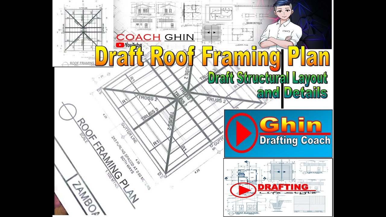 Drawing Exercise 23: How to Draft Roof Framing Plan in AutoCADD - YouTube
