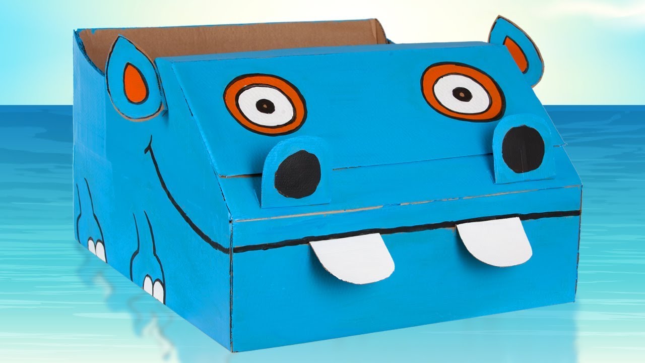 DIY Hippo Cardboard Boat | Summer Crafts for Kids - YouTube