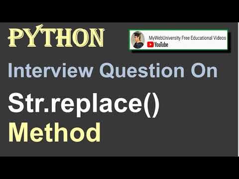 Python Interview Question On str.replace() Method - YouTube
