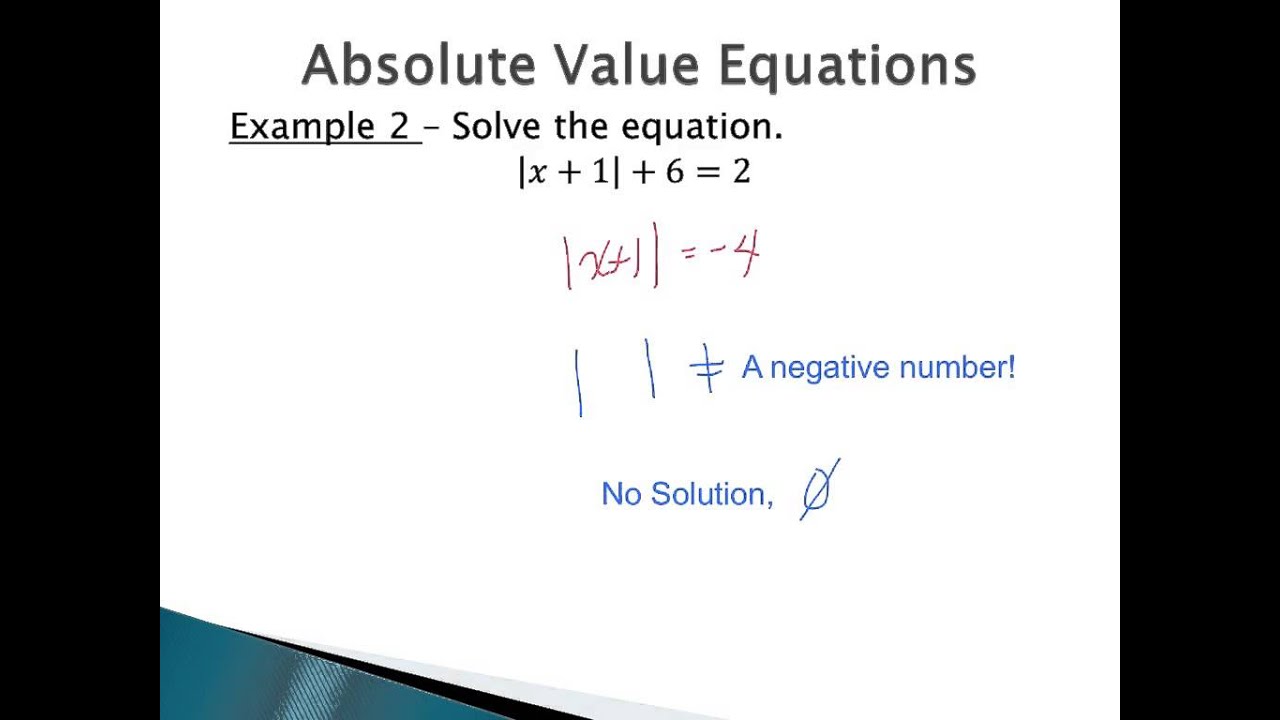 Section 1.6 - Solving Absolute Value Equations - YouTube