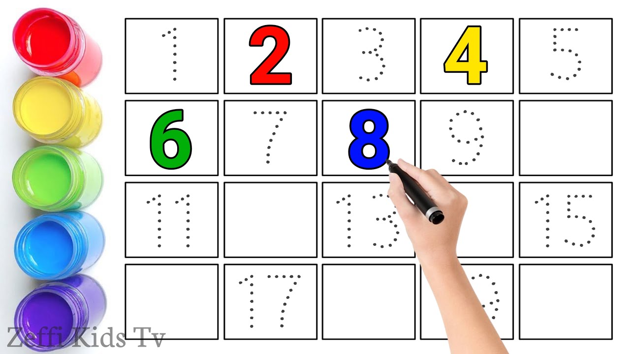 Learning numbers, one two three four, 123 counting, counting numbers ...