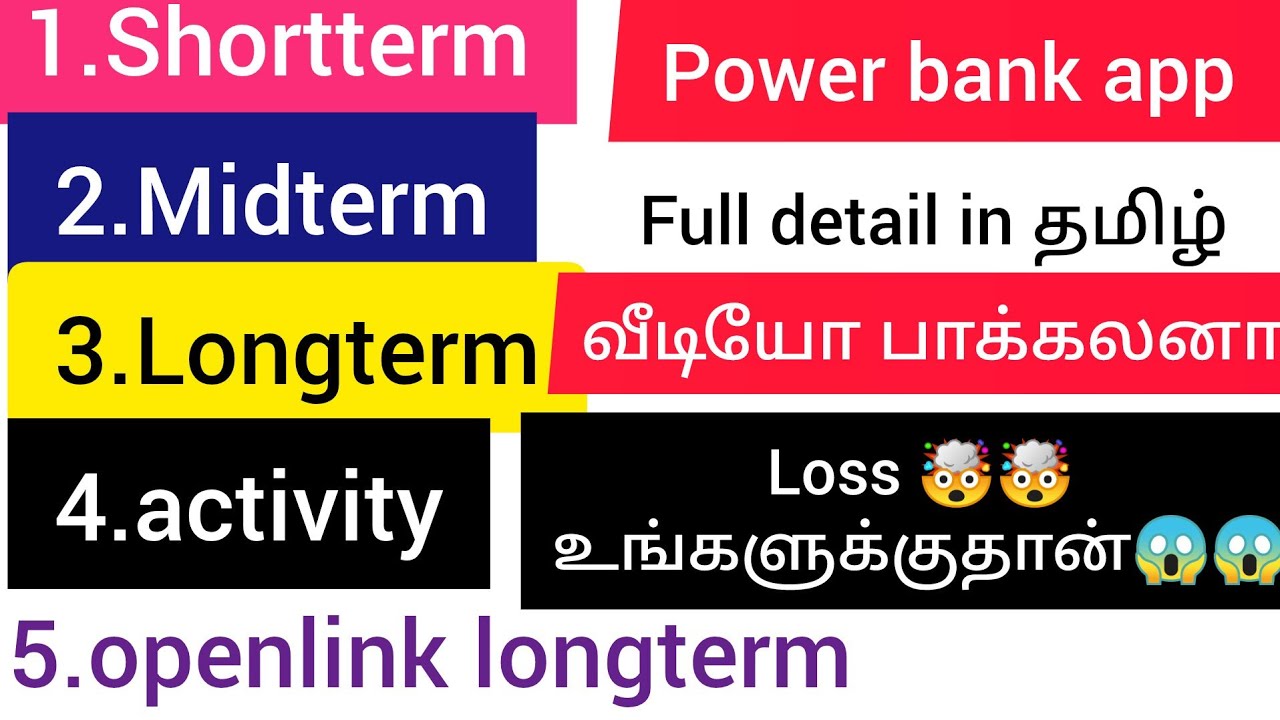 what is shortterm mindterm longtermapp A to Z full detail in tamil # ...