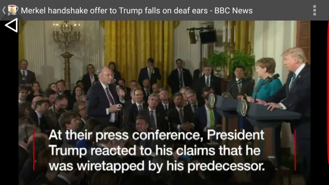 Angela merkel's reaction to Donald Trump's reply to wiretap question ...