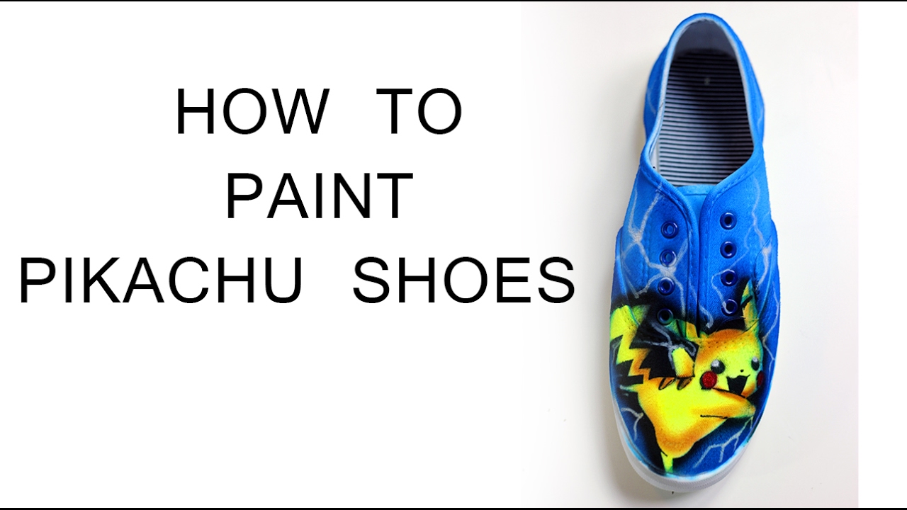 Pokemon Pikachu painted shoes | airbrush custom art - YouTube