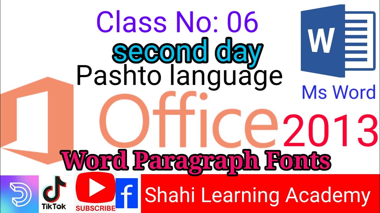 Comprehensive Guide to MS Word Paragraph Fonts in Pashto language - YouTube